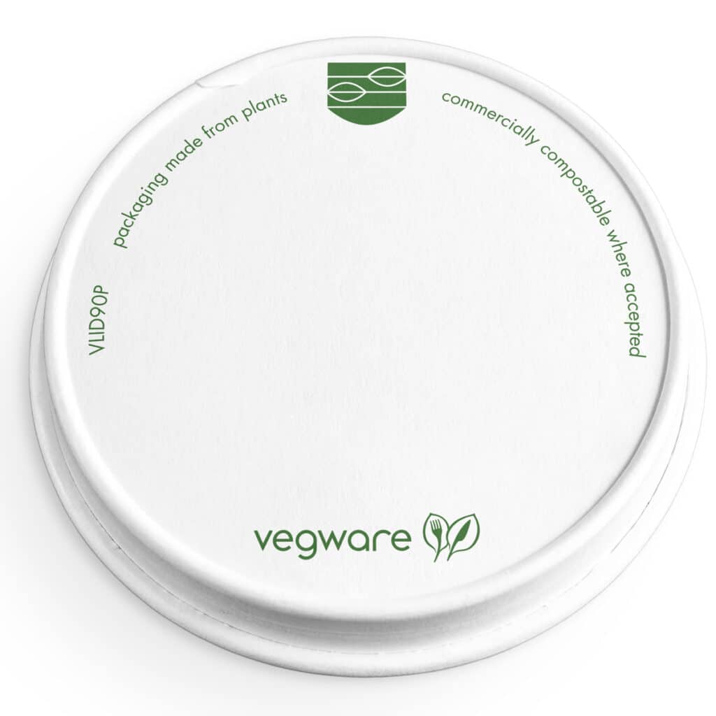 Container Lid 9cm Paper vented, PBS-lined - Friendlypak