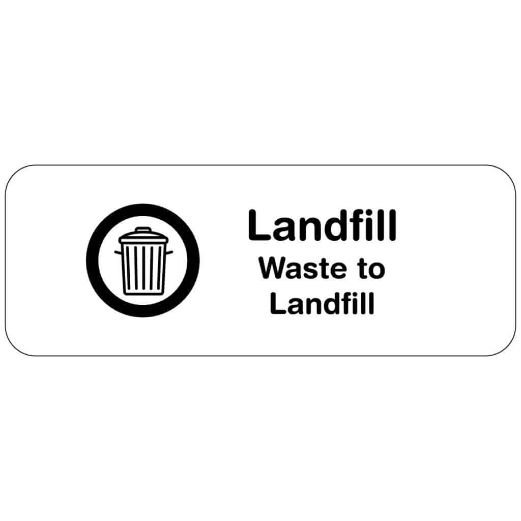 Bin Label Transparent – LANDFILL – for Bin Identification - Friendlypak