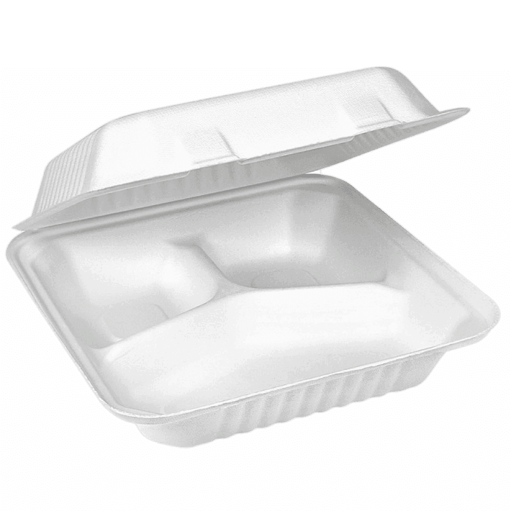 Clam Sugar Cane 20 x 21cm 3 Compartment - Friendlypak