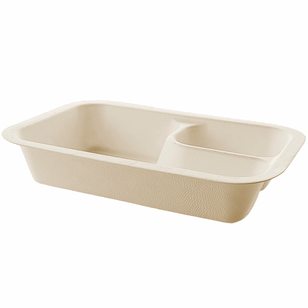 Punnet Sugar Cane 520ml brim 2 Compartment 19 x 18 x 3.5cm (fits V4 Lid ...